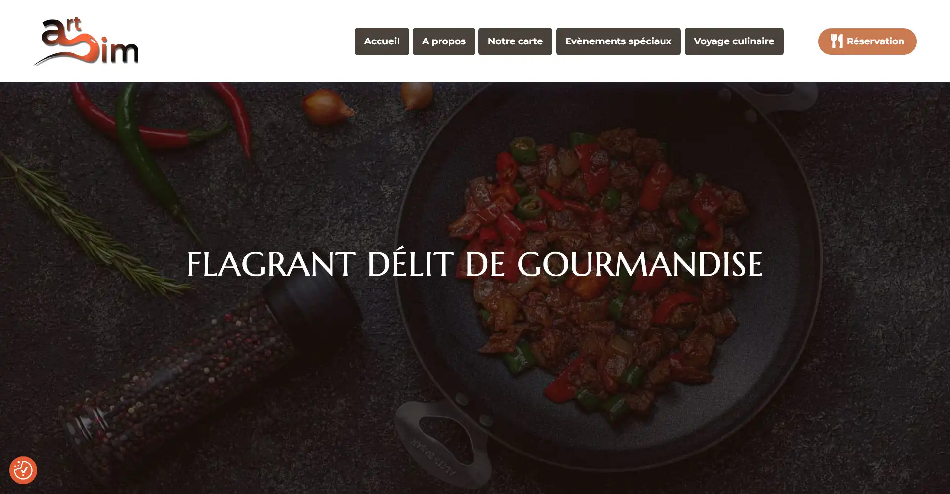 Mise en page web - Restaurant - v1 - Artdim - Carcassonne