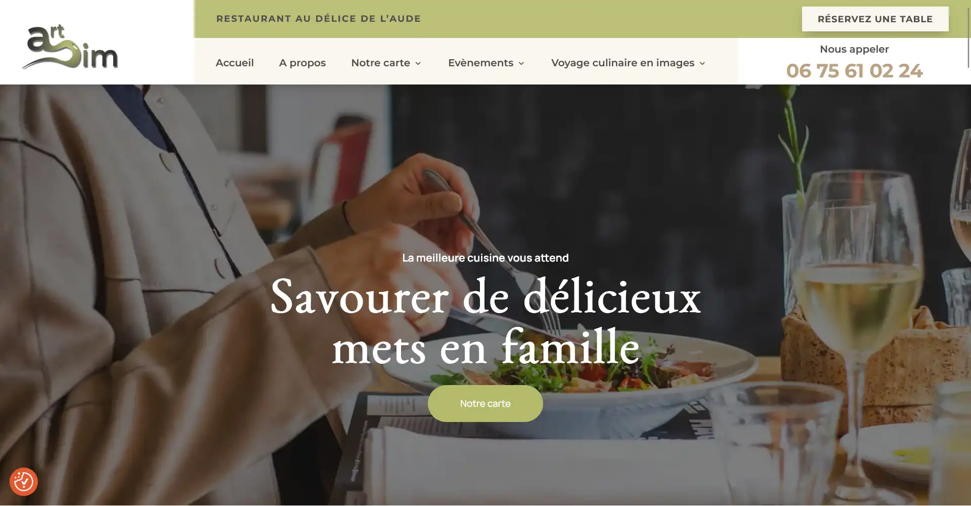 Mise en page web - Restaurant - v1 - Artdim - Carcassonne
