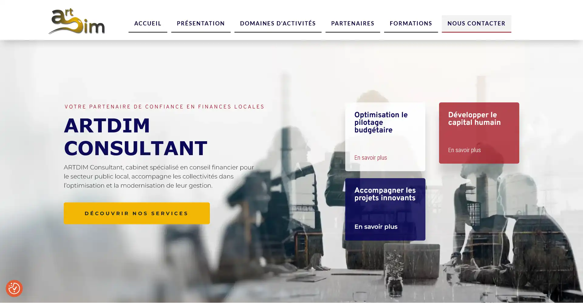 Modele de page web | Cabinet conseil finance | Agence Artdim